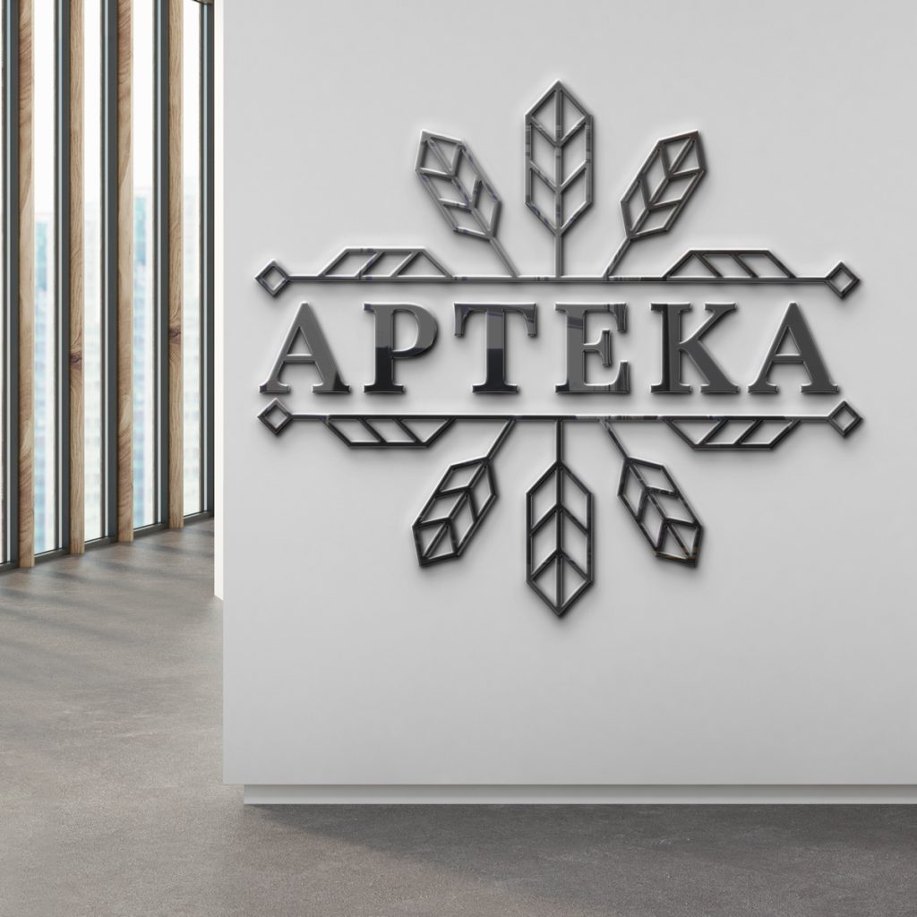 Przestrzenne logo do apteki