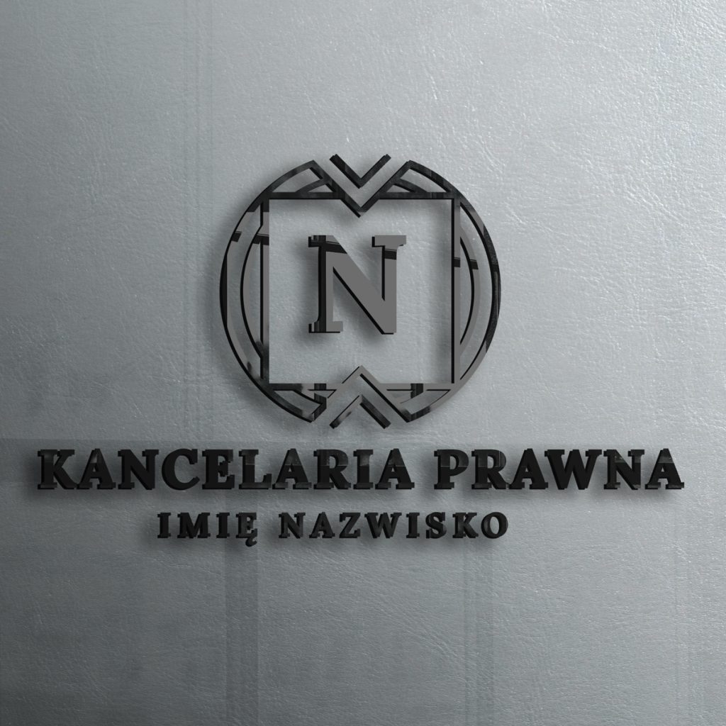 Trójwymiarowe logo 3d z literką dla prawnika