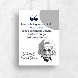 Plakat puste i zabałaganione biuro - Einstein » Artpasaż dekoracje ścian